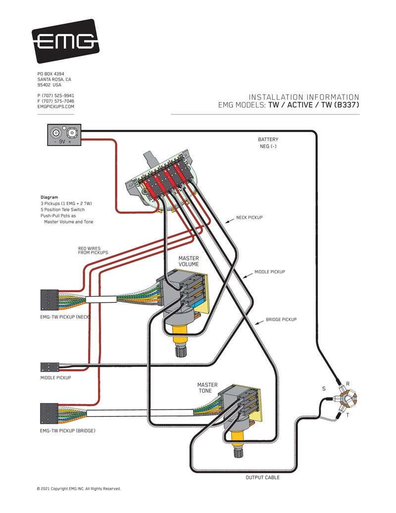 EMG Pickups / Top Wiring Diagrams / Info / Electric Guitar Pickups ...