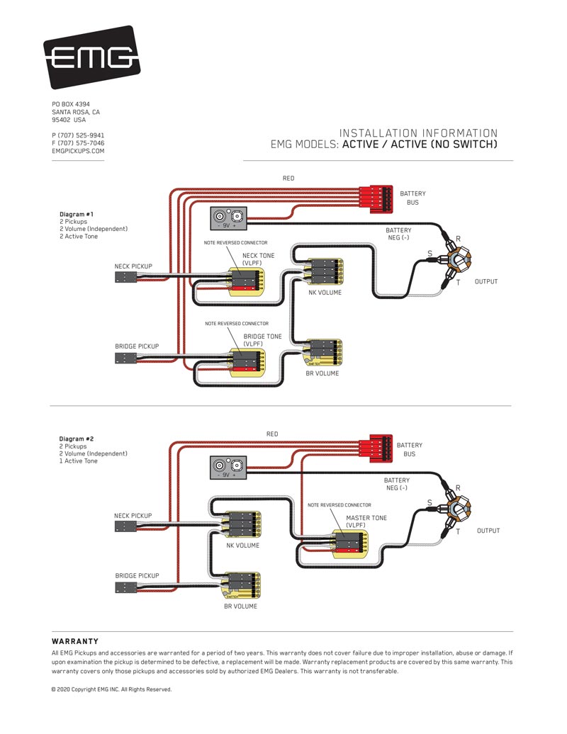 EMG Pickups / Top Wiring Diagrams / Info / Electric Guitar Pickups ...